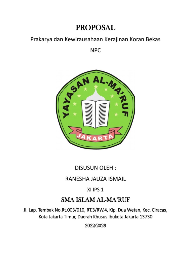 PROPOSAL PKWU - Ranesha J-1 | PDF