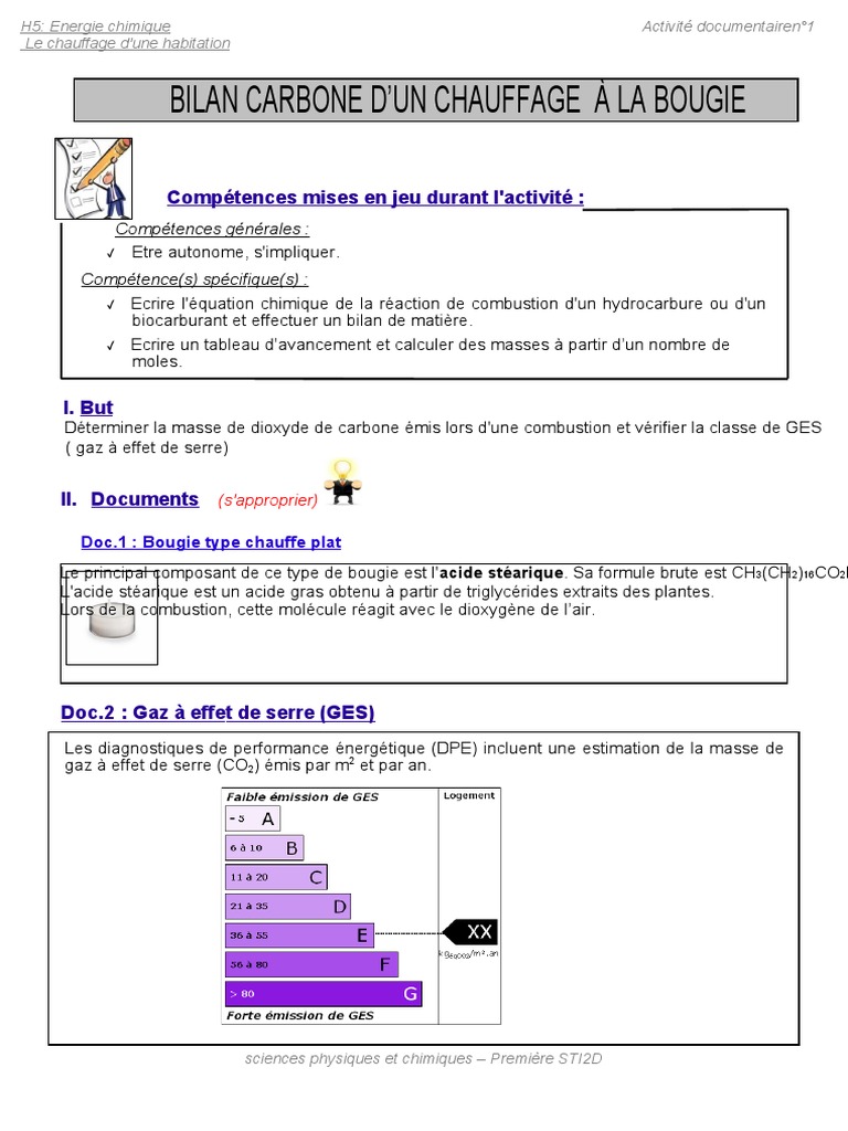 Ch6 Habitat Activite Bilan Carbone | PDF | La combustion | Chimie