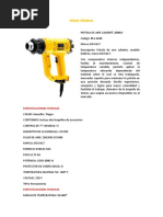 Ficha Tecnica Pulidora Dewalt DWE4120 | PDF | Hogar, jardinería y bricolaje