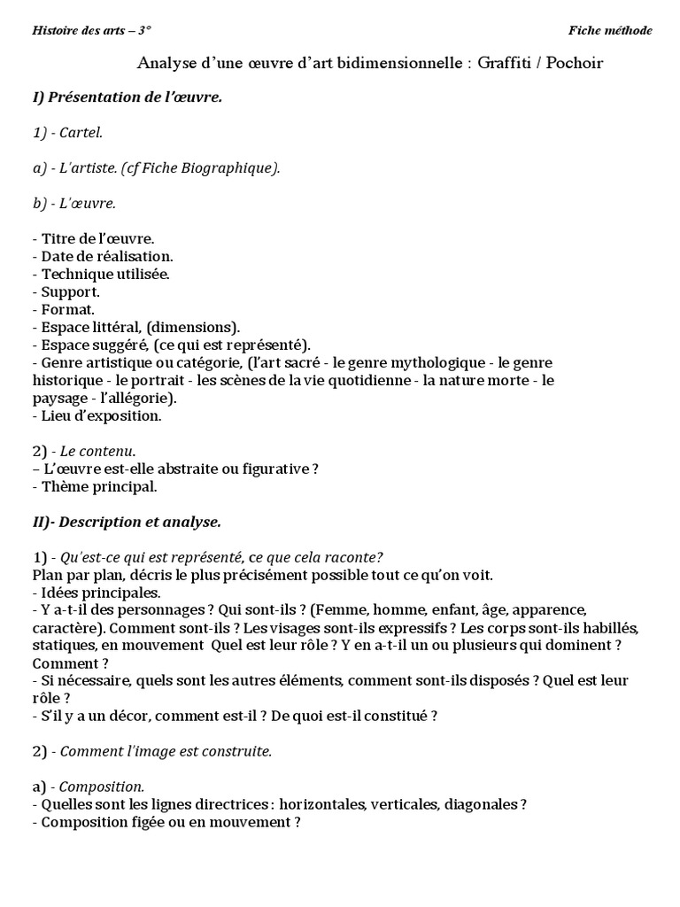 Analyse d'une œuvre d'art bidimensionnelle | PDF | Couleur | Peintures