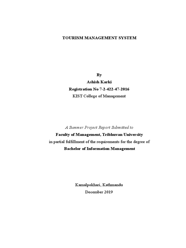 Tourism Management System | PDF | Software Testing | My Sql Tourism Management System | PDF | Software Testing | My Sql
