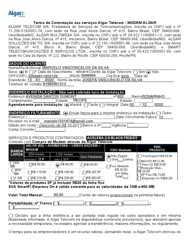 Termo Marcelo | PDF | Banda larga | Wi-Fi