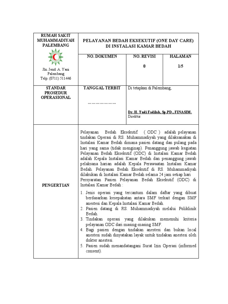 Spo Pelayanan One Day Care | PDF