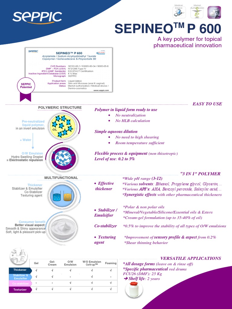 7047 GB 01 April 2015 Sepineo P 600 Marketing Leaflet | PDF | Emulsion ...