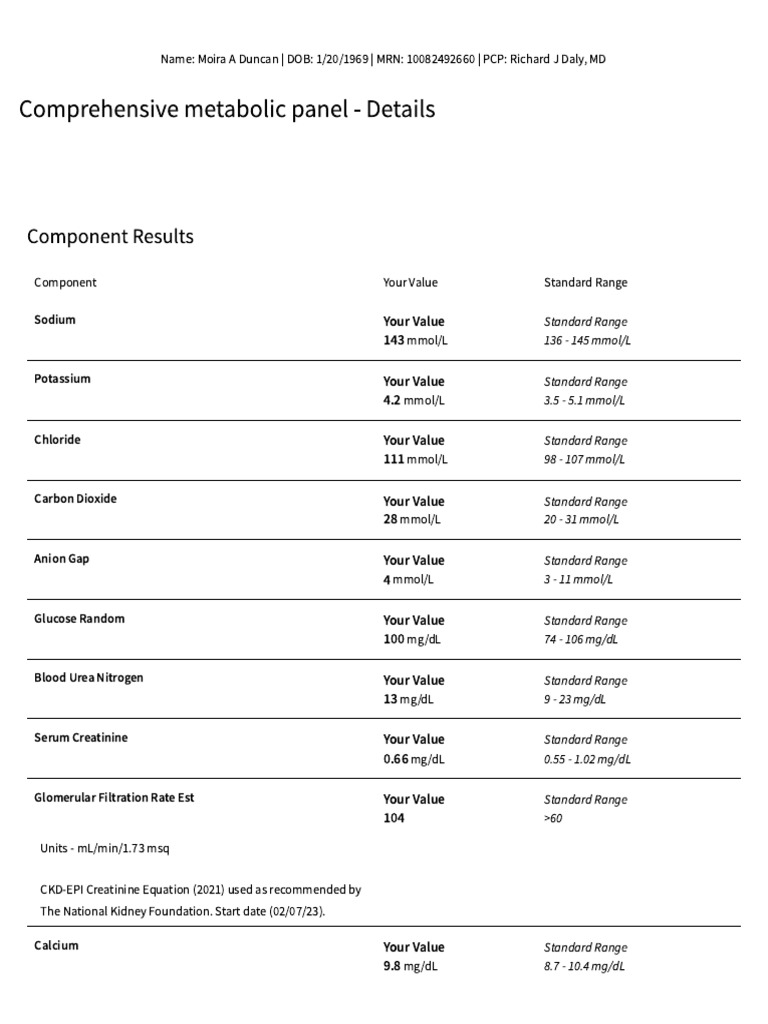 Comprehensive Metabolic Panel 4.14.2023 (1) | PDF