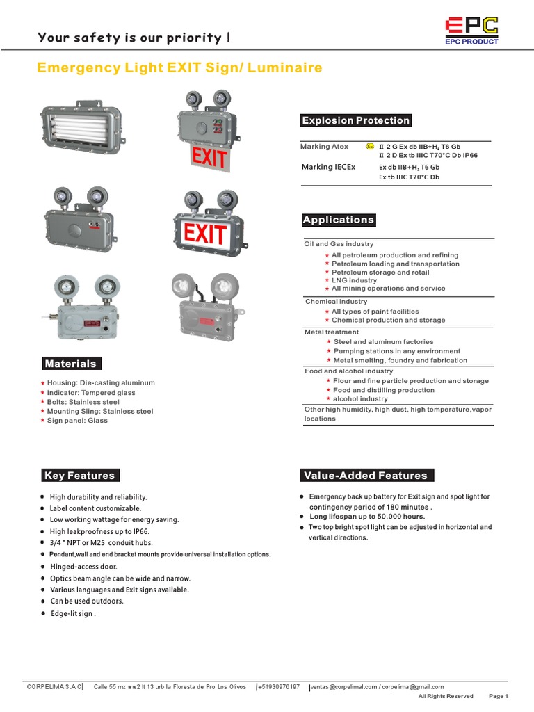 Emergency Light EXIT Sign/ Luminaire: Your Safety Is Our Priority ...
