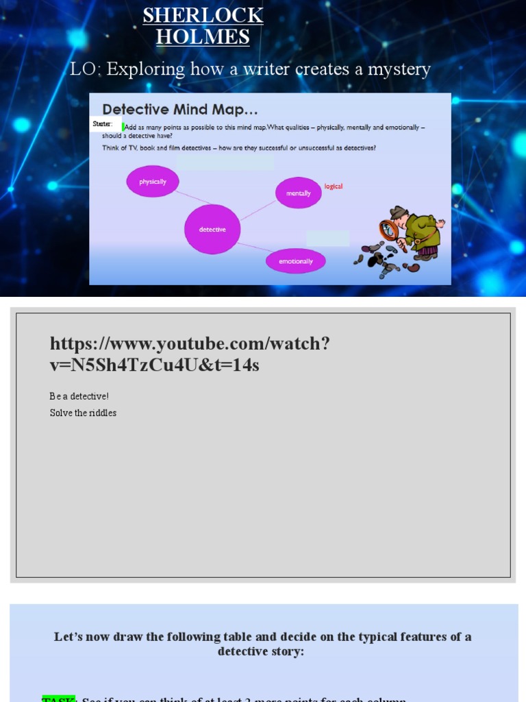 Sherlock Holmes Mystery Lesson Plan | PDF | Dr. Watson