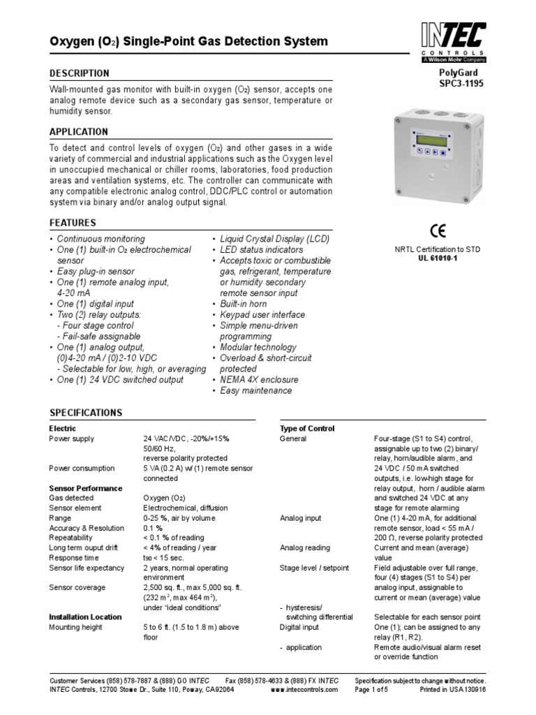 Intec_Controls_SPC31195_Datasheet | PDF | Relay | Menu (Computing)