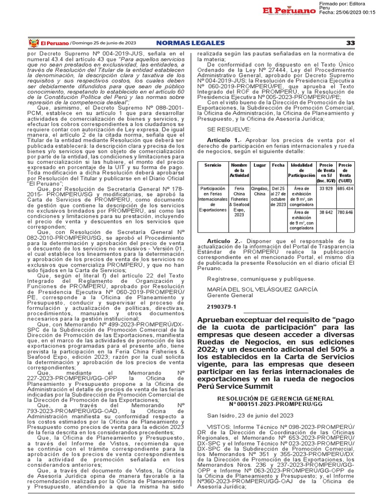 Aprueban Exceptuar Del Requisito de Pago de La Cuota de Par Resolucion ...