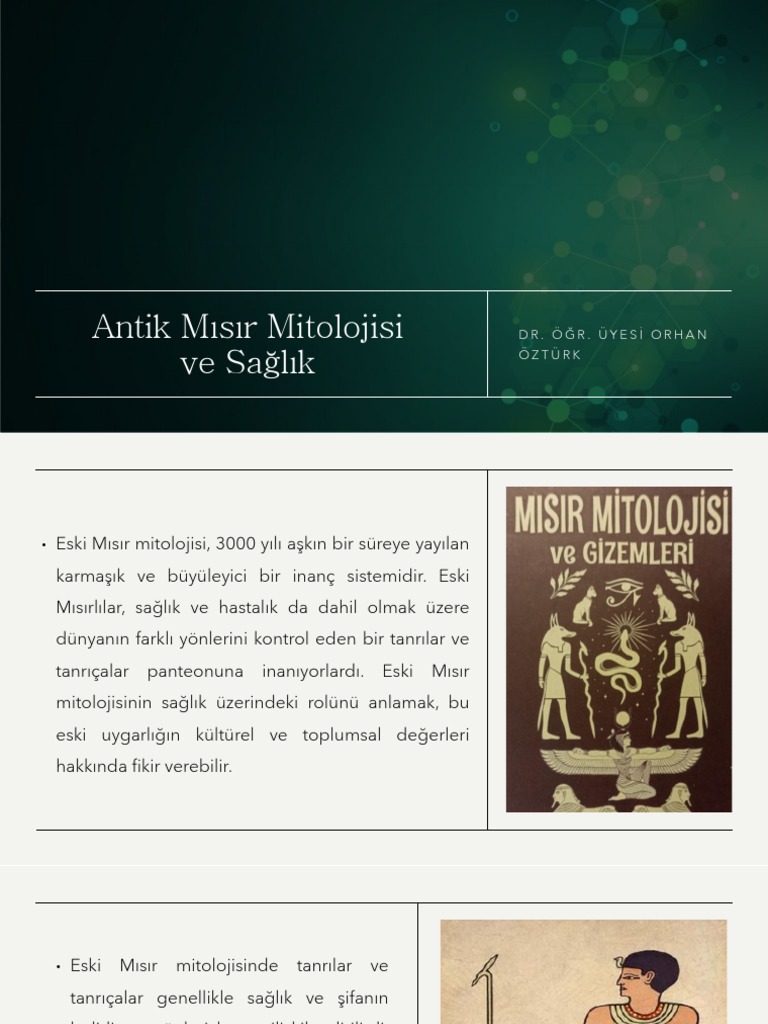 Antik Misir Mitolojisi Ve Saglik | PDF