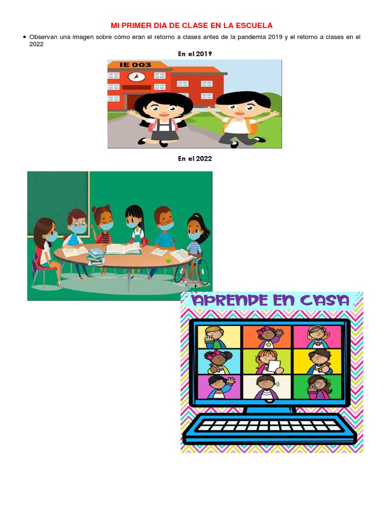 Resumen Estudiantes 30 - 03 Mi Primer Dia de Clase en La Escuela | PDF