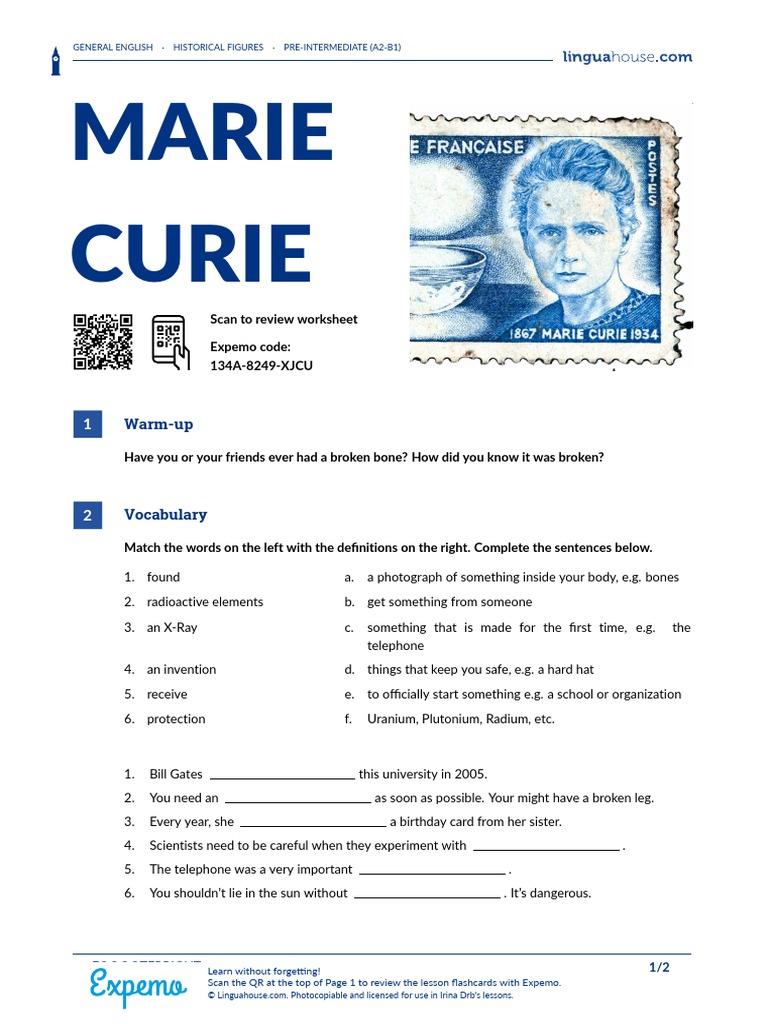 Marie Curie British English Teacher Ver2 | Download Free PDF | Marie Curie