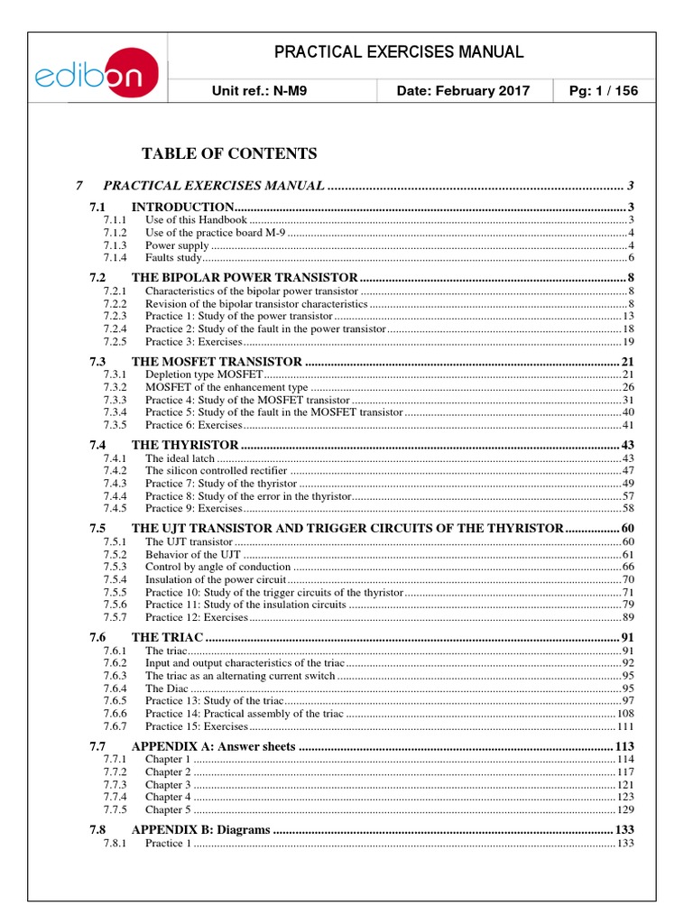M7 Transistor Practical Exercises Guide | PDF | Field Effect Transistor ...