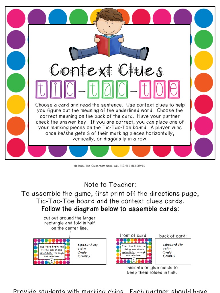 Context Clues Games | PDF