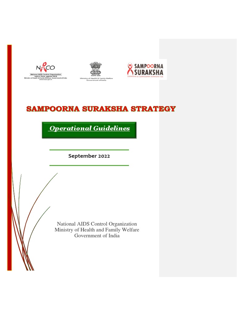 SSS Operational Guidelines - 1st Cut - 21.10.22 | PDF | Sexually Transmitted Infection | Hiv/Aids