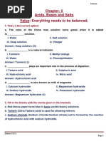Class 7 Science Acids Bases Salts Worksheet | PDF