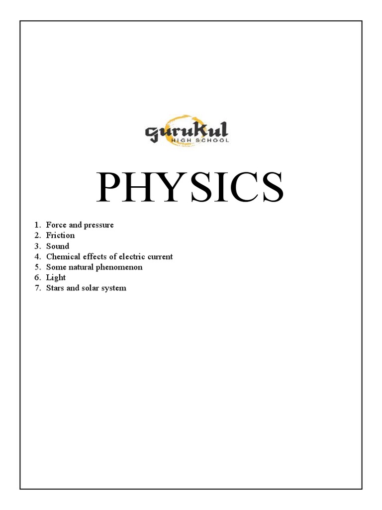8 Physics Worksheet | PDF | Friction | Sound