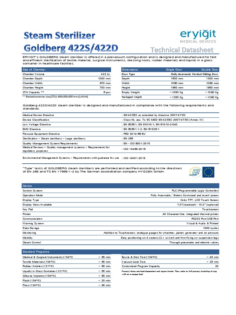Goldberg 422S-422D - Datasheet, 422 LT | PDF | Stainless Steel ...