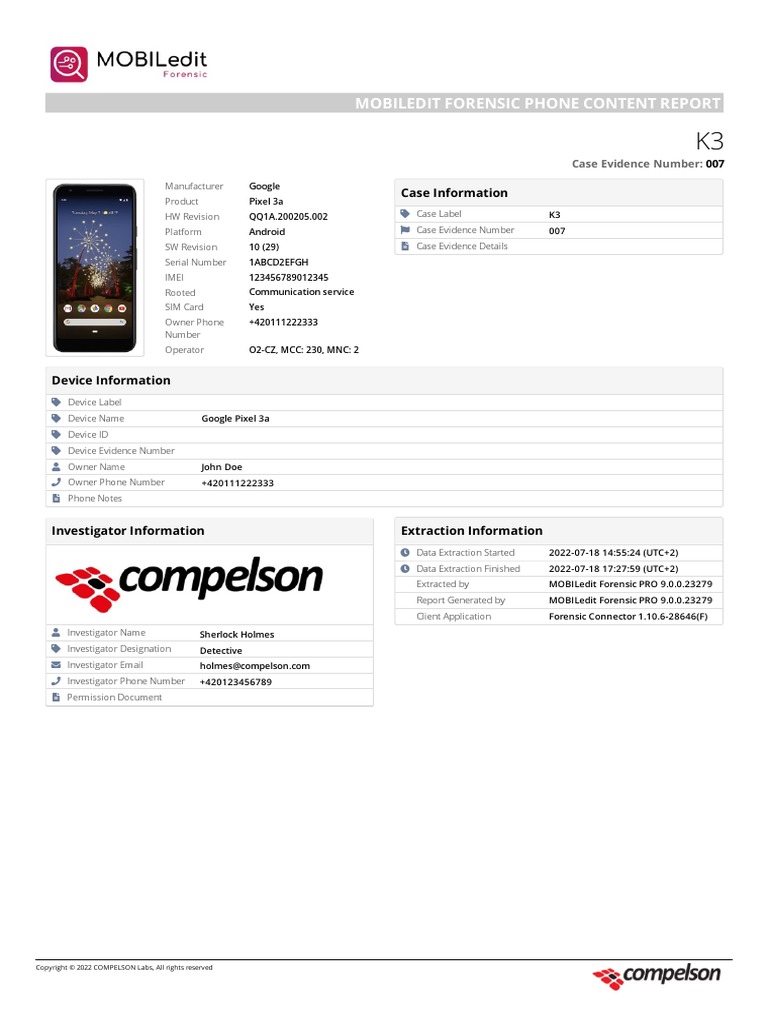 MOBILedit+Forensic+Android+Demo+Report Ver.9.0.0.23279 NEW | PDF | Android (Operating System ...