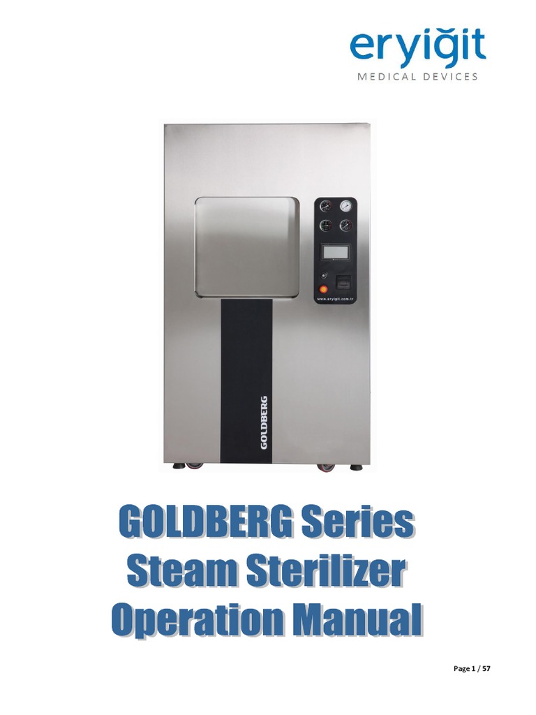 12-GOLDBERG Series Steam Sterilizer - Operation and Installation Manual ...