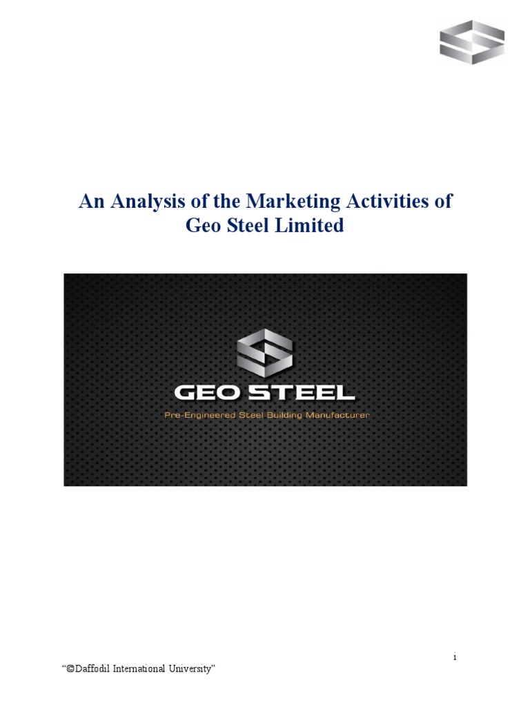An Analysis of The Marketing Activities of Geo Steel Limitedd ...