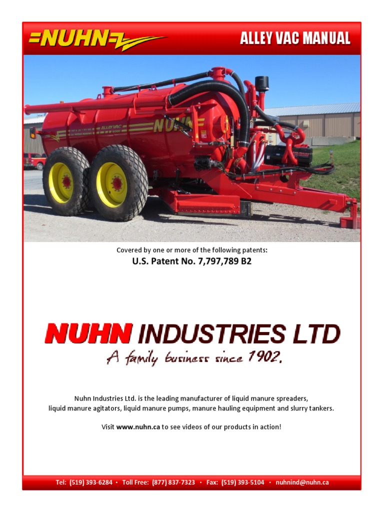 Alley Vac - Owner's Manual | PDF | Tractor | Pump