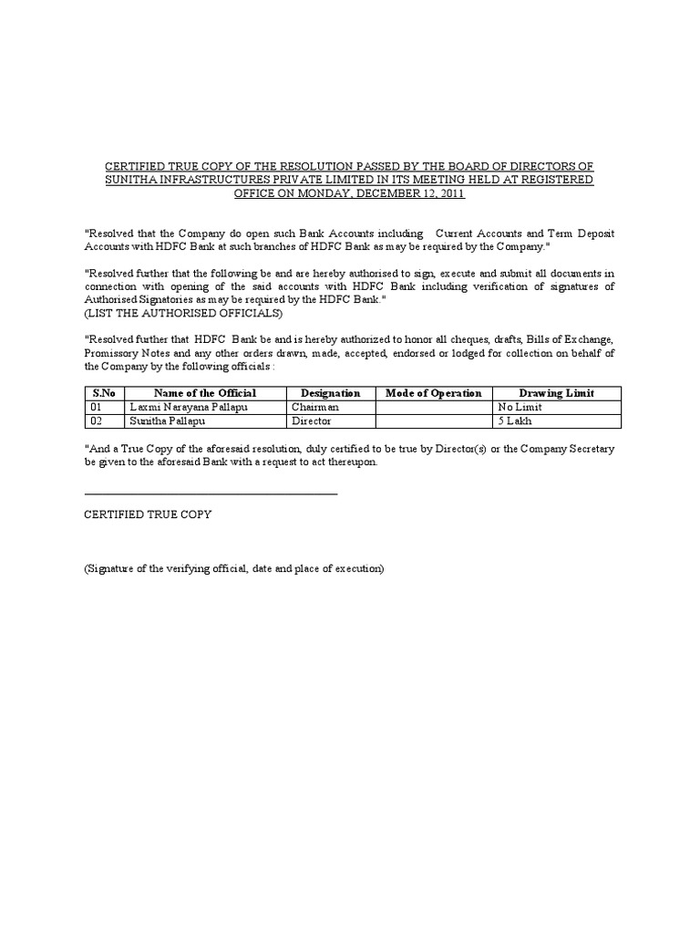 HDFC Board Resolution | PDF | Banks | Business