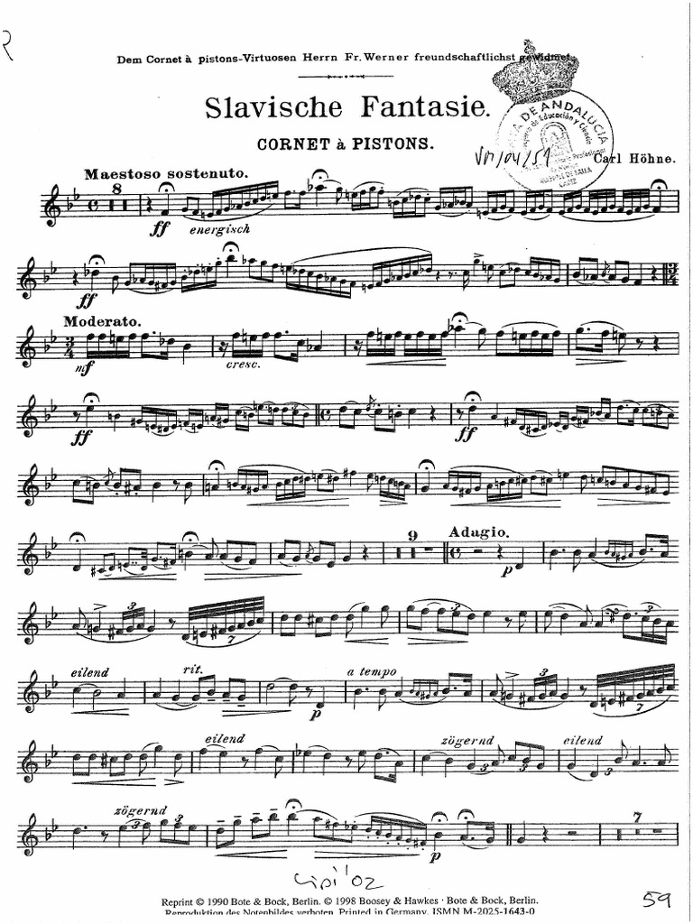 Carl Höhne-Slaviche Fantasie (TP Sib) | PDF