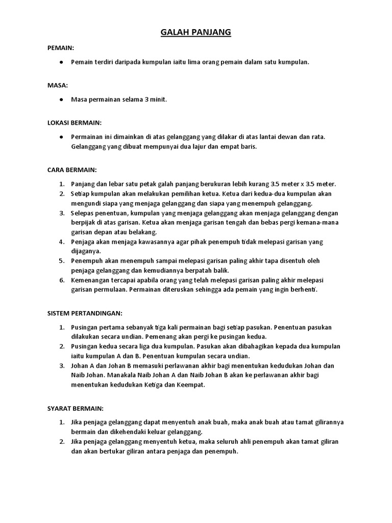 Syarat Permainan Tradisional | PDF