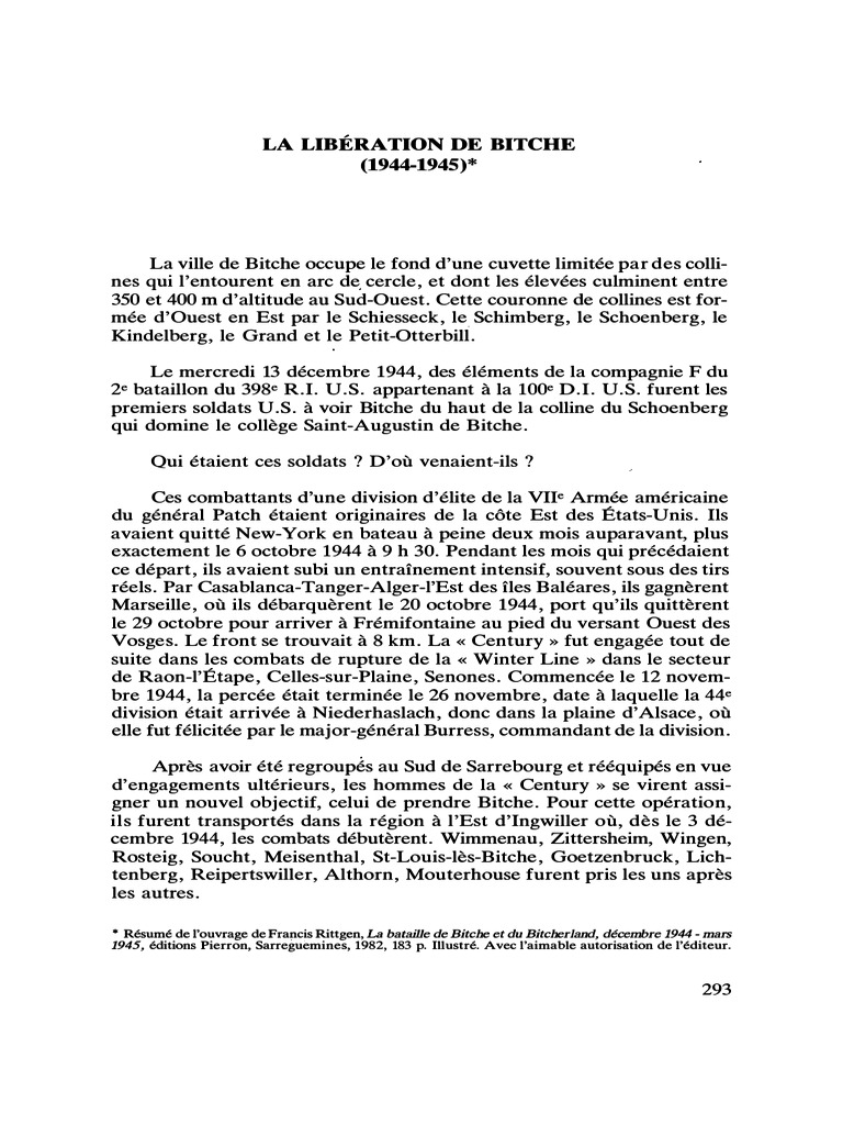 Bitche + Map | PDF | Artillerie | Compagnie (Unité militaire)