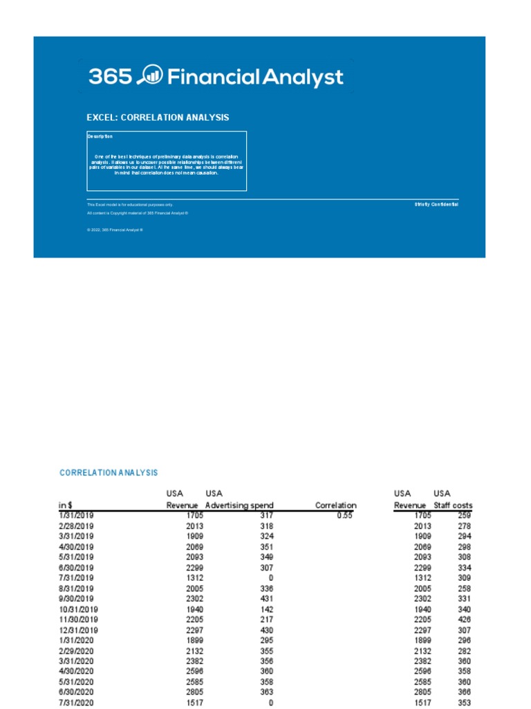 Excel Correlation Analysis | Download Free PDF | Data Analysis | Data Management