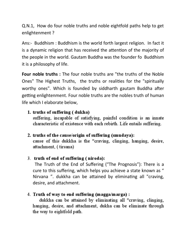 Assignment Buddhist Philosophy | PDF | Noble Eightfold Path | Four ...