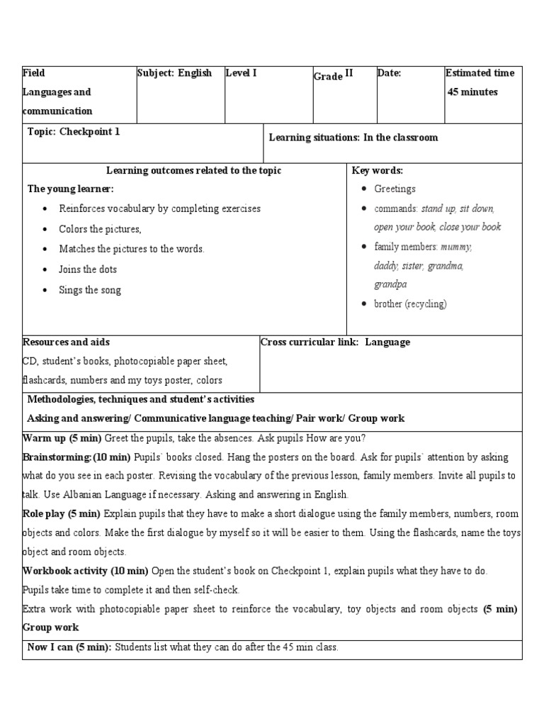 15.checkpoint 1 | PDF | Vocabulary | Learning