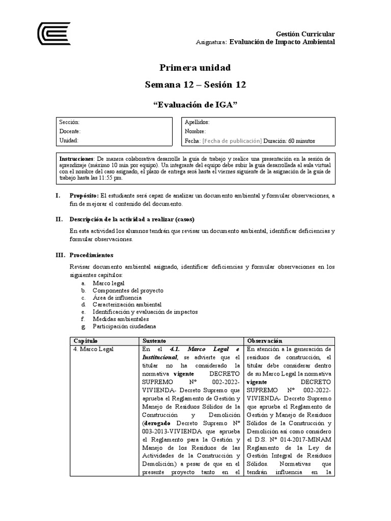 GP-12 Evaluación de IGA | PDF | Evaluación | Fauna