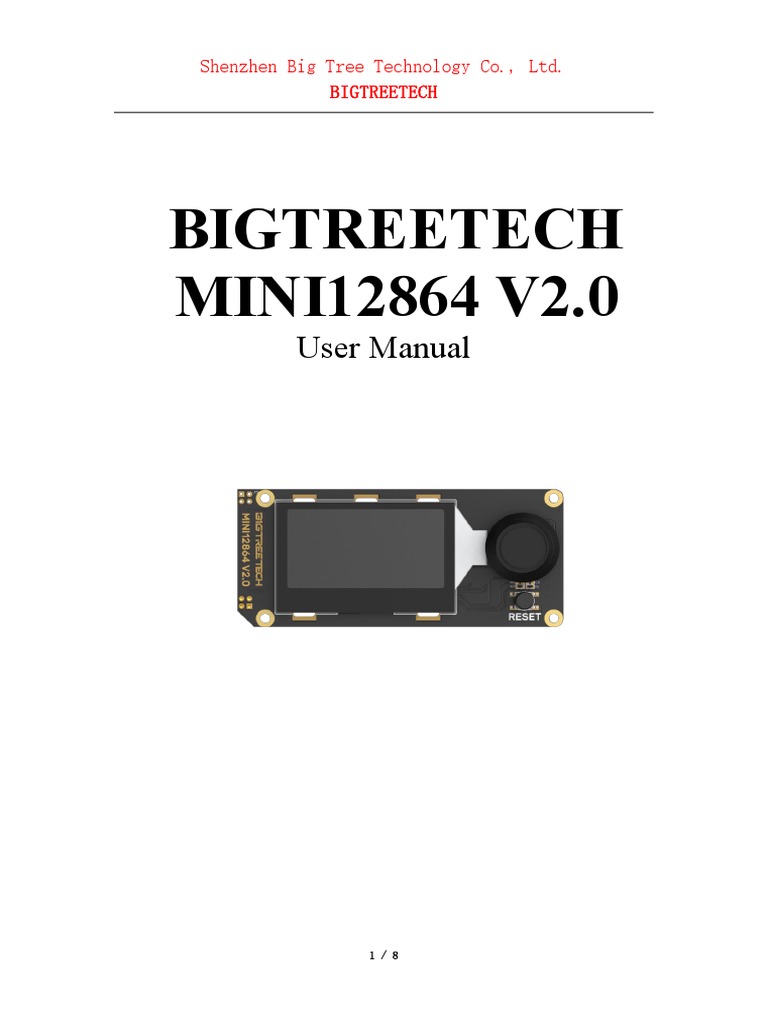 BIGTREETECH Mini12864 V2.0 User Manual | PDF | Microcontroller ...