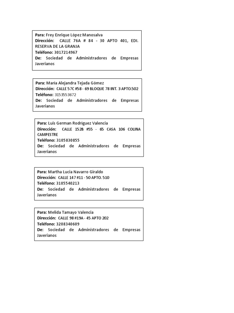 Rotulo Envio de Correspondencia | PDF