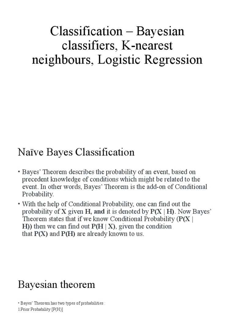 Classification-Bayesian Classification | PDF | Statistical ... Classification-Bayesian Classification | PDF | Statistical ...
