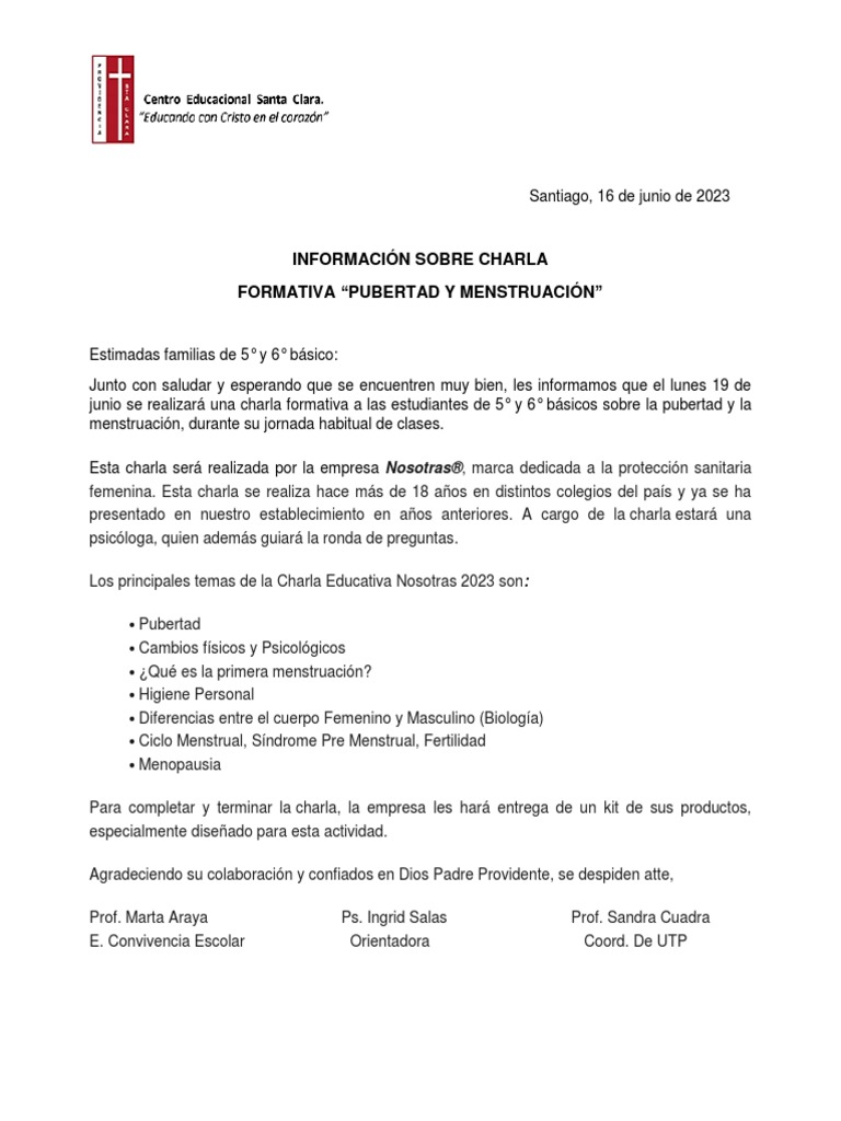 Charla Formativa Nosotras | PDF