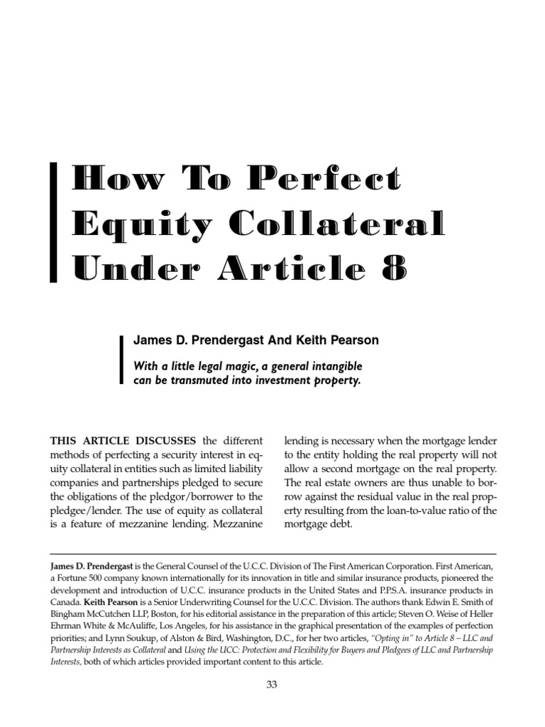 0000 AB - 3 Perfect collateral-under-UCC Article 8 | PDF | Security ...