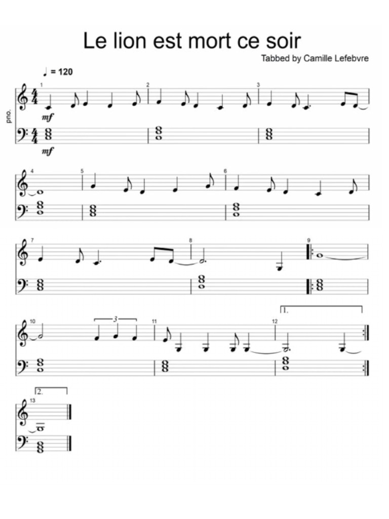 Le Lion Est Mort Ce Soir | PDF