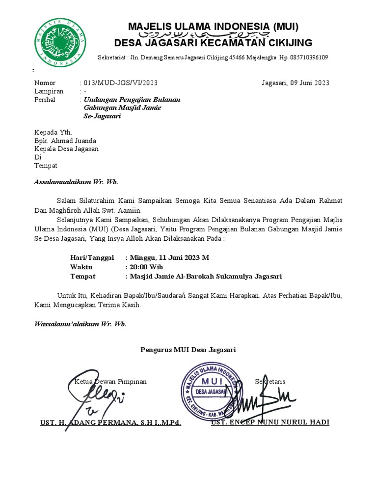 Undangan Pengajian DKM | PDF