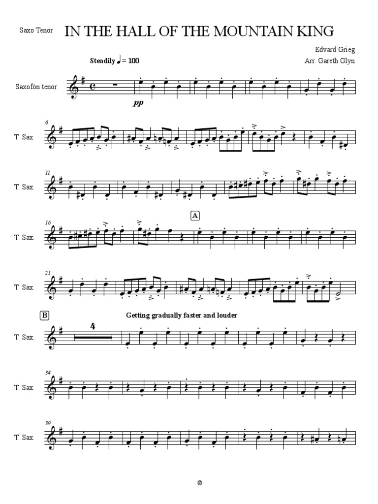 In The Hall Mountain King-SAXO TENOR | PDF | Suites | Compositions