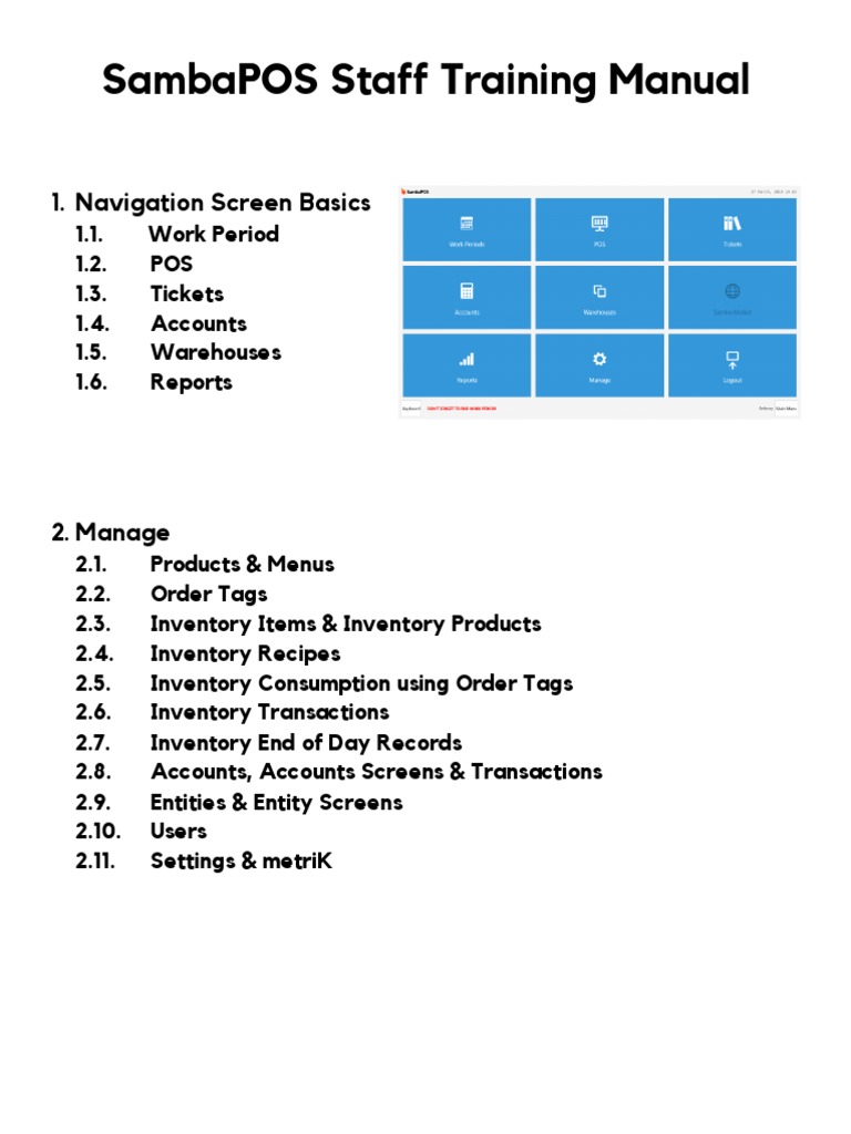 Sambapos Traing Guide | PDF | Debits And Credits | Point Of Sale