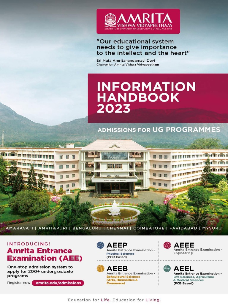 Information Handbook Aeee Aeep Aeel Aeeb 2023 | PDF | University And ...