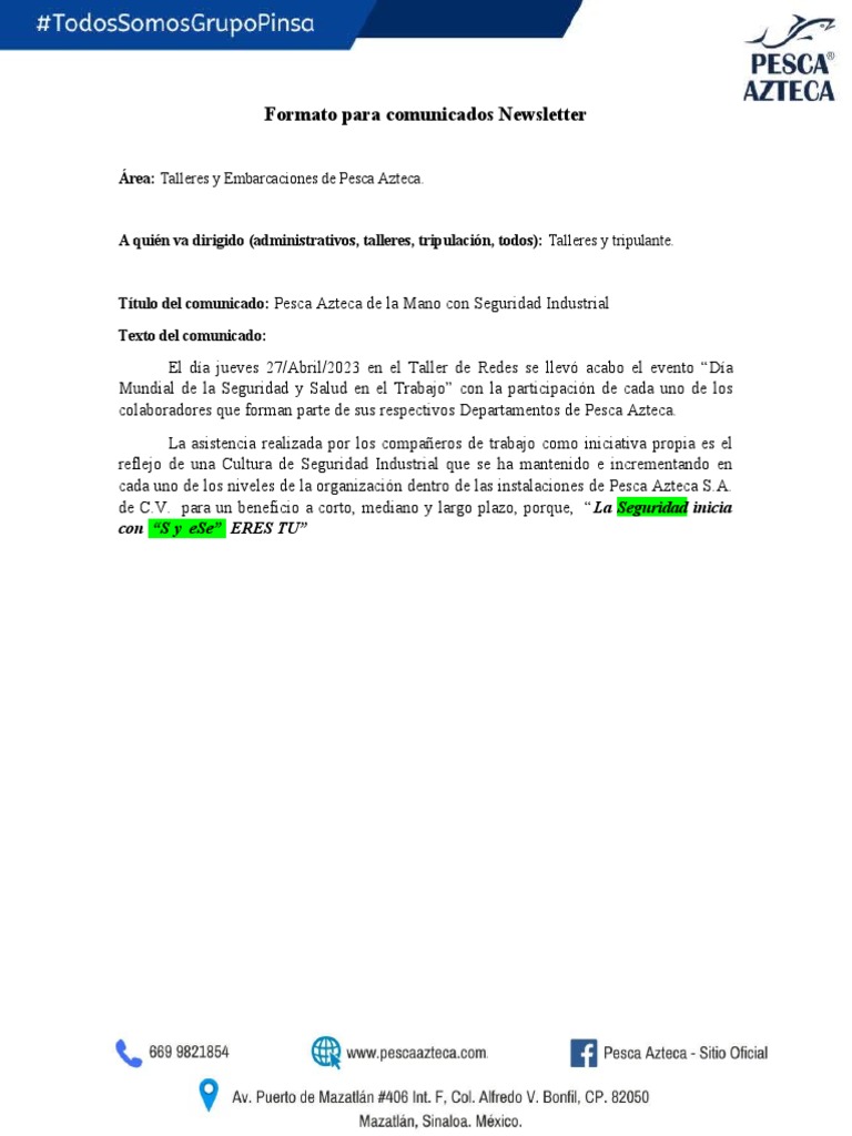 Formato Comunicados NL | PDF