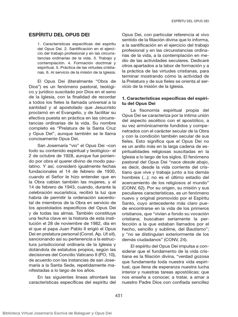 Voz-Espíritu-del-Opus-Dei- | PDF | Iglesia Católica | Creencia religiosa y doctrina