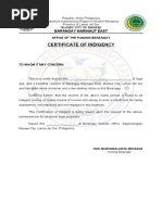 Certificate of Indigency | PDF | Philippines | Government