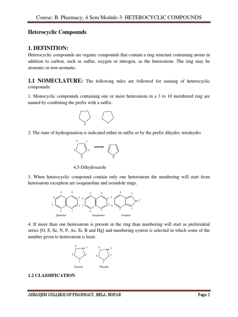 Heterocyclic Compounds | PDF | Aromaticity | Heterocyclic Compound