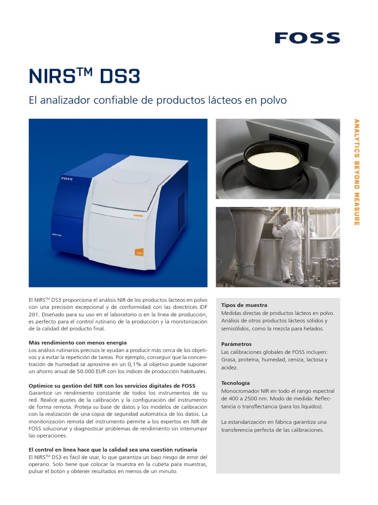 NIRS DS3 Dairy Powder_One Pager_ES (1) | PDF | Productos lácteos ...