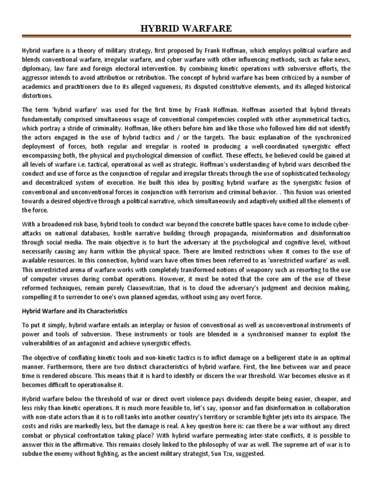 Hybrid Warfare | PDF | Pakistan | Military Hybrid Warfare | PDF | Pakistan | Military